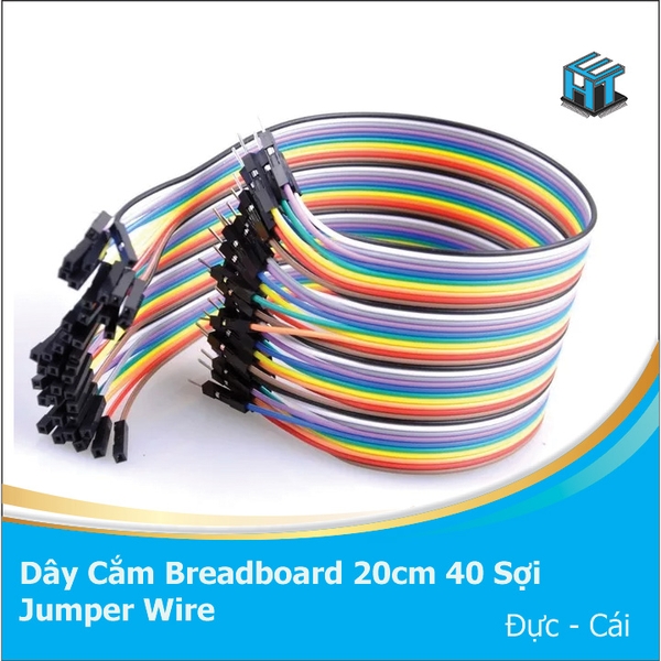 Dây Cắm Breadboard Testboard 20cm 40 Sợi Jumper Wire | Điện Tử HTE