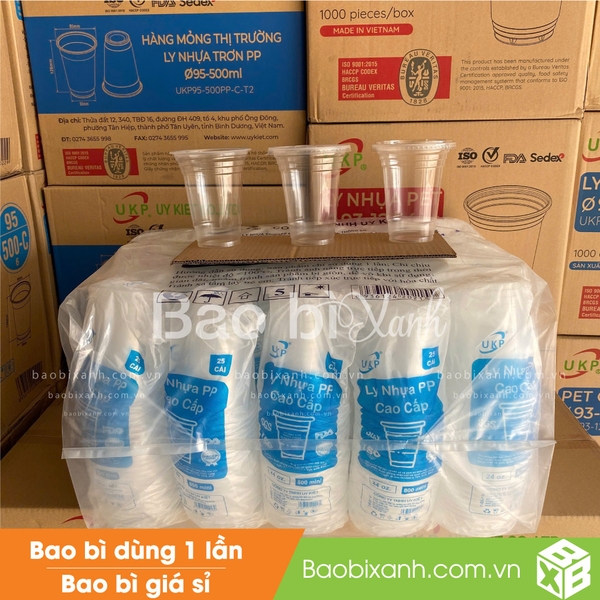 Ly nhựa pp 710ml (Bao Xanh) Đựng Nước Mía, Cam Ép