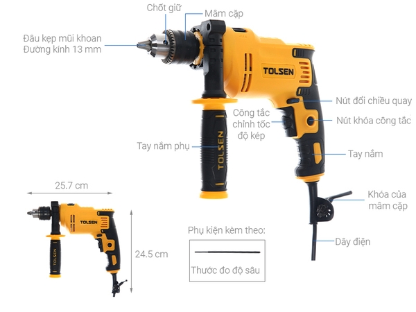 Máy khoan búa điện Tolsen 79505 750W | SIÊU THỊ MÁY MÓC THIẾT BỊ