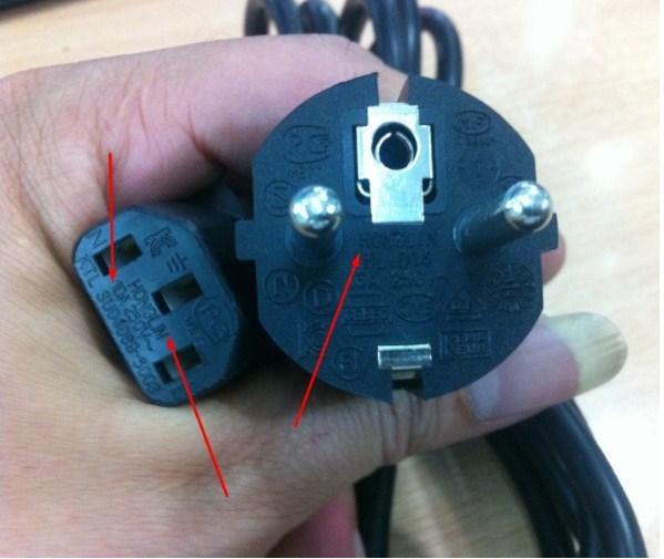 Dây Nguồn 2 Chân Tròn Honglin HL-014 HL-026 IEC320 C13 10A/250V Euro ...