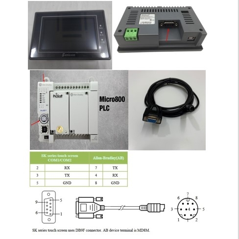 Cáp Lập Trình HMI Samkoon SK Series Với PLC Allen-Bradley Series MD8M ...