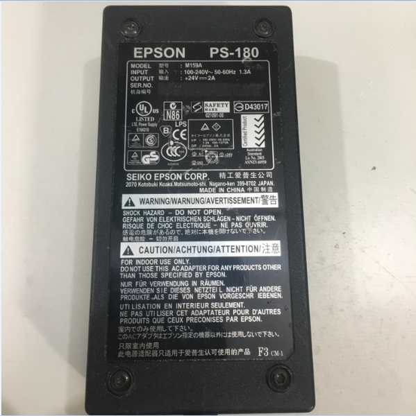 Adapter 24V 2A Original EPSON PS-180 M159A Connector Size 5.5mm x 2.5mm