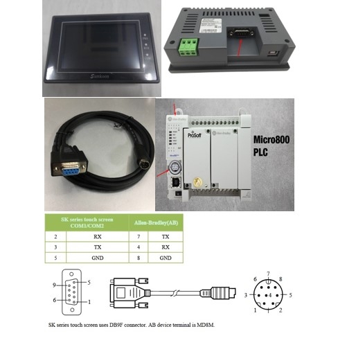 Cáp Lập Trình HMI Samkoon SK Series Với PLC Allen-Bradley Series MD8M ...