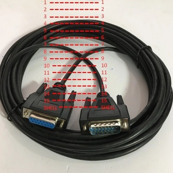 Cáp D-Sub 15 Pin 2x Row DB15 Male To Female 17ft Dài 5M Straight ...