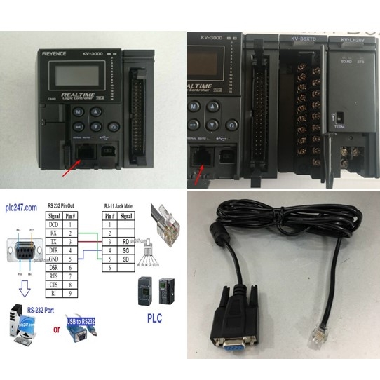 Cáp Lập Trình Keyence KV Programming Cable PC to RS232/DB9 For KV ...