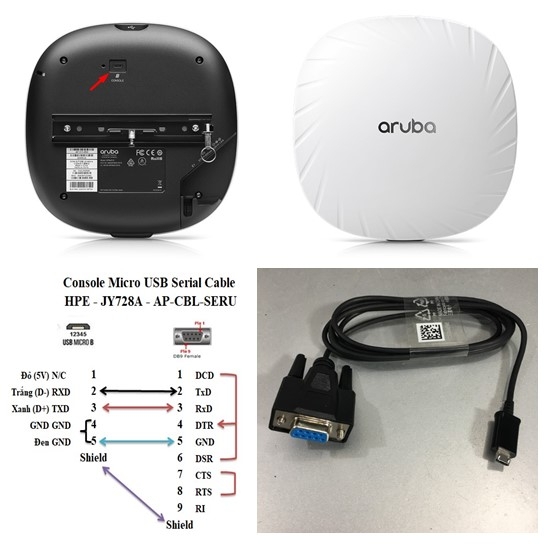 Cáp Điều Khiển HPE - JY728A - AP-CBL-SERU Console Micro USB to RS232 ...
