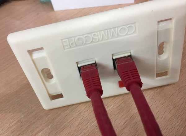 Bộ Outlet RJ45 Cat5E Wall Plate Mặt Commscope Và 2 Nhân Mạng AMP ...