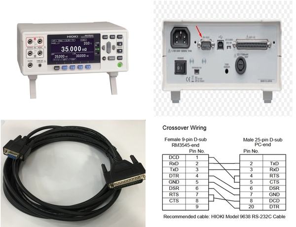 Cáp Máy Đo Điện Trở Hioki 9637 RS-232C Cable DB9 Female to DB25 Male ...