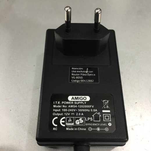 Adapter 12V 2A AMIGO AMS4-1202000FV Connector Size 5.5mm x 2.5mm For ...