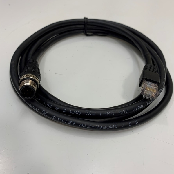 Cáp M12 A-Coded 8 Pole to RJ45 Gigabit Ethernet Interface CAT5E ...