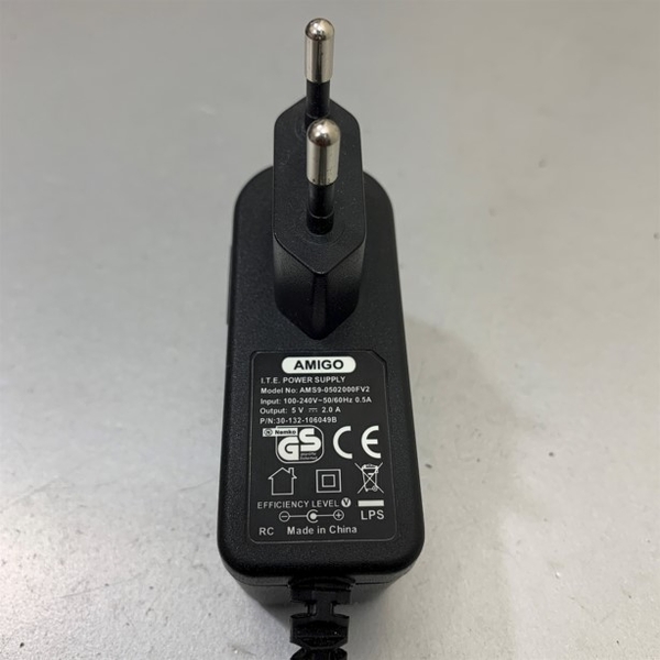 Adapter 5V 2A AMIGO AMS9-0502000FV2 Connector Size 3.85mm x 1.35mm