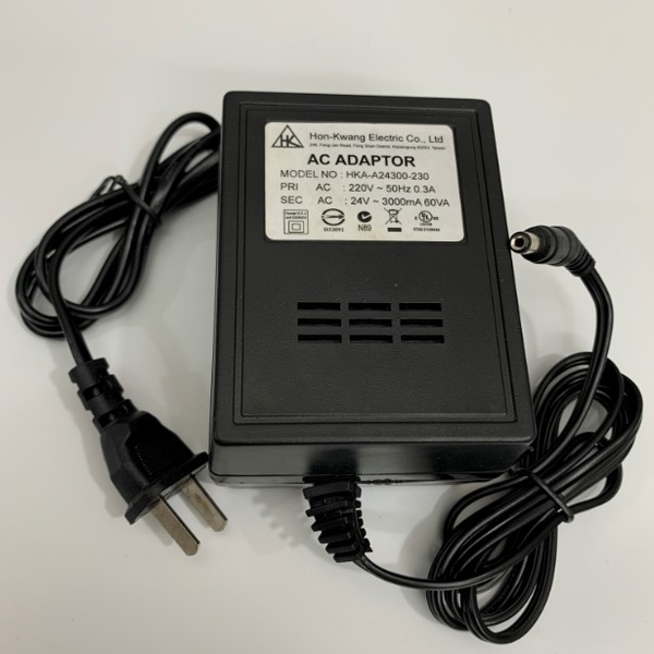 Adapter AC to AC 24V 3A Hon-Kwang HKA-A24300-230 Connector Size 5.5mm x ...