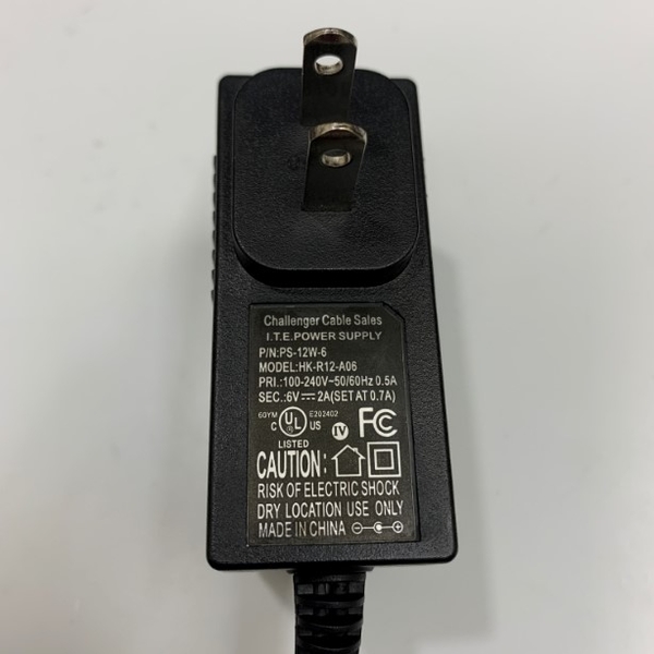 Adapter 6V 2A I.T.E PS-12W-6 Connector Size Left OFFSET Modular 6P6C ...