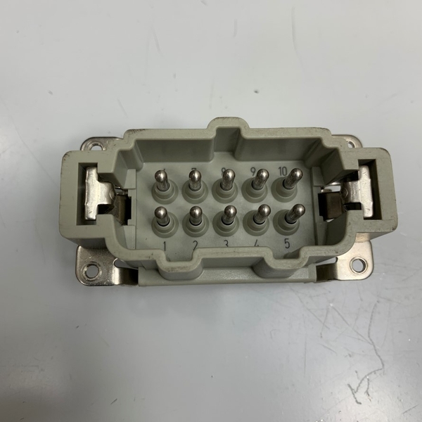 Đầu Nối Điện Chịu Nhiệt Cao Connector 10 Pin Male Harting Han 10E-M-s 09 33 010 2601 16A 500V 6KV 3