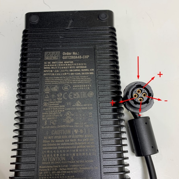 Adapter 48V 5.84A 280W Mean Well GST280A48-C6P Connector Tip Size AMP ...