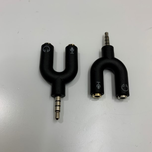 Rắc Chia Jack 3.5mm 4 Pole Male to 2 Female Mic & Headset Jack Audio ...