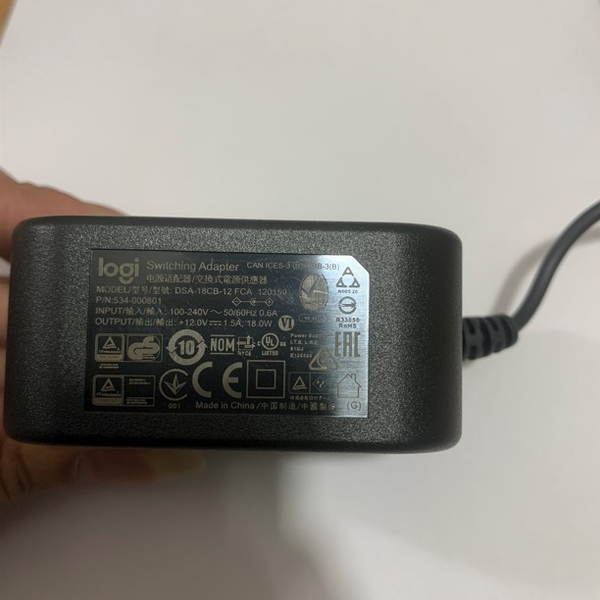 Adapter 12V 1.5A 18W Logitech DSA-18CB-12 FCA Connector Size 4.0mm x 1 ...