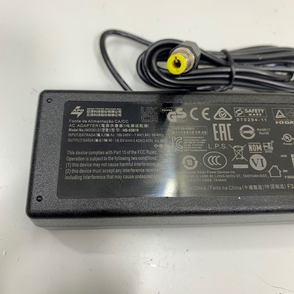 Adapter 19V 3.42A 65W APD Connector Size 5.5mm x 2.5mm For Màn hình ...