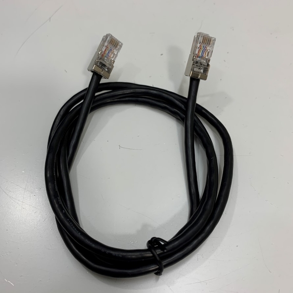 Cáp RJ12 to RJ12 6P6C 6 Pin Straight Double Shielded Cable Black OD 4 ...