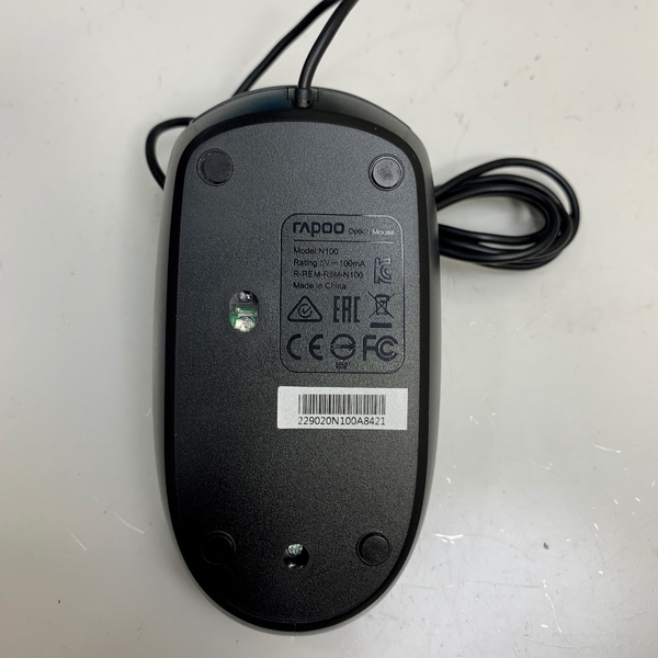 Chuột Máy Tính Có Dây USB Rapoo N100 Optical Mouse Black