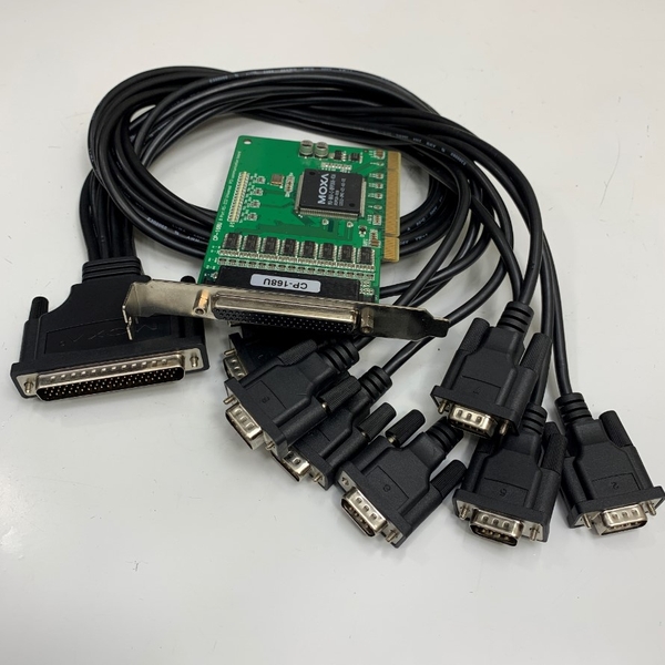Card Moxa CP-168U PCI 4X to 8 Port RS232 DB9 Multiport Serial Adapter ...