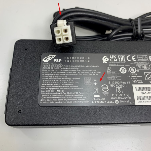 Adapter 54V 1.58A 85W FSP FSP085-A54C1401 Connector Size 4 Pin ATX ...