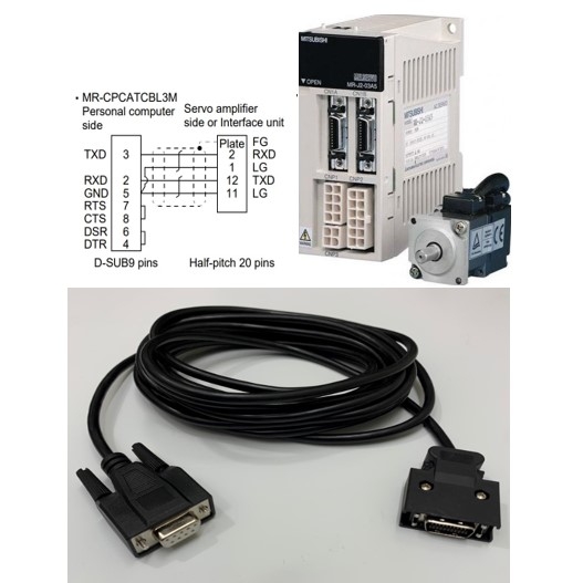 Cáp Lập Trình MR-CPCATCBL3M Mitsubishi Servo MR-J2S/J2 Series ...