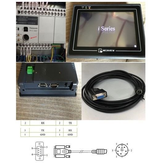 Cáp Lập Trình HMI Weintek Weinwiew MT6070iH Với PLC Panasonic Panasonic ...