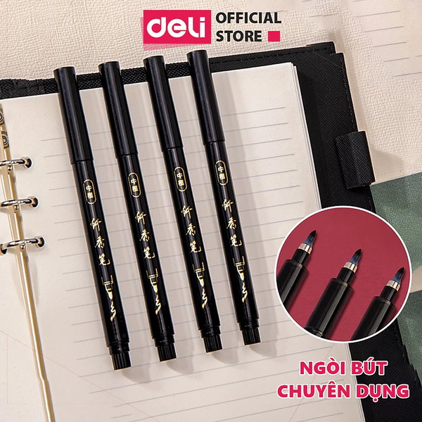 Bút cọ Brush DELI viết Calligraphy, Hán tự STHM.VN