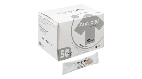 Gel bôi Androgel 50mg bổ sung testosterone hộp 30 gói