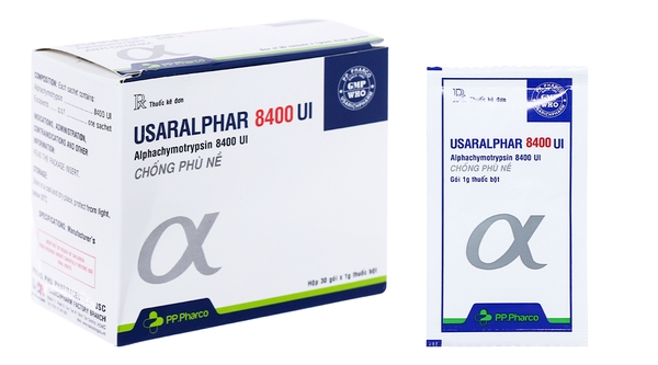 Thuốc bột Usaralphar 8400IU trị phù nề sau chấn thương (30 gói x 1g)