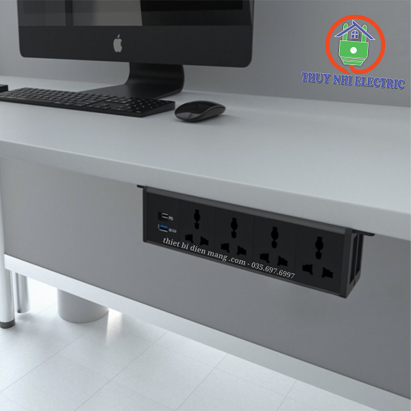 Ổ Cắm Điện Lắp Gầm Bàn STS-HG60B-5 hiện đại và cao cấp