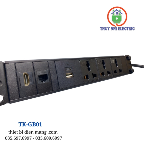 HỘP Ổ CẮM ĐIỆN GẮN GẦM BÀN TENKO TK-GB01 - CHÍNH HÃNG
