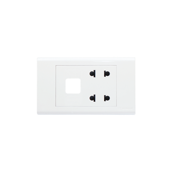 Ổ cắm điện đôi 2 chấu với 1 lỗ S186U2X