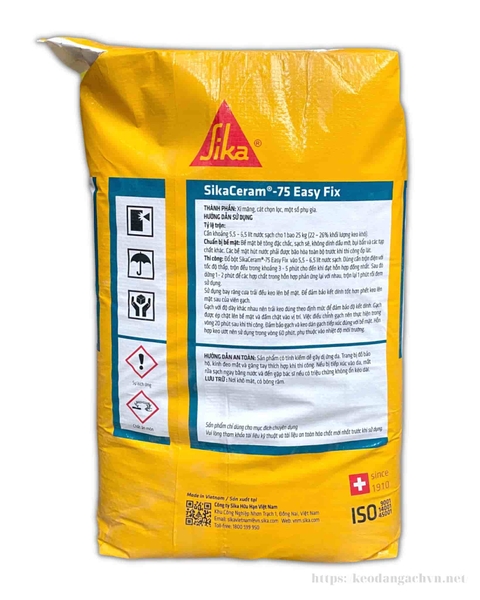 SikaCeram 75 Easy Fix - Keo dán gạch mác 100 USS - Keo xây dựng hàng ...