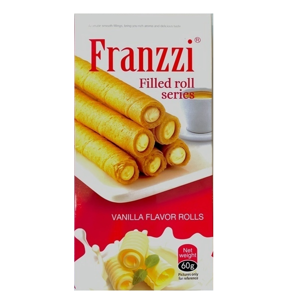Bánh cuộn Franzzi Filled Roll Vanilla 60g | Can.D Confectionery