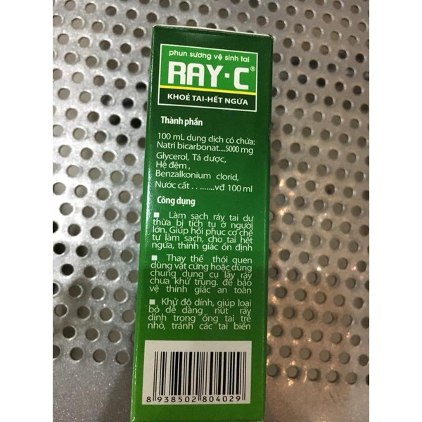 Thuốc vệ sinh tai Ray-C/tai-mũi-họng/thuốc tân dược/nhathuocyentrang.com