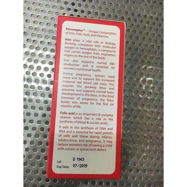 Ferrum Plus/ Bổ sung sắt/sản phẩm thảo dược-vitamin/nhathuocyentrang.com