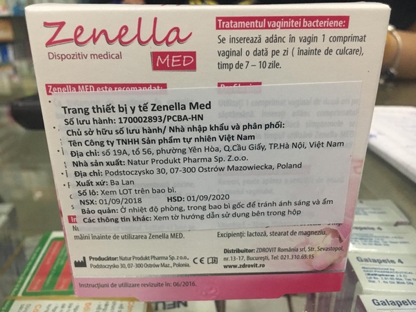 Zenella Med (viên đặt) | nhathuocyentrang
