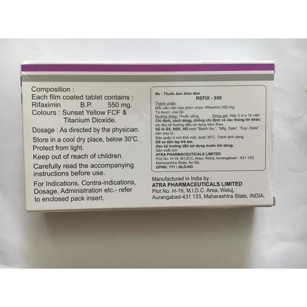 Refix 550mg/ Gan -Mật - Thận/ thuốc tân dược/nhathuocyentrang.com