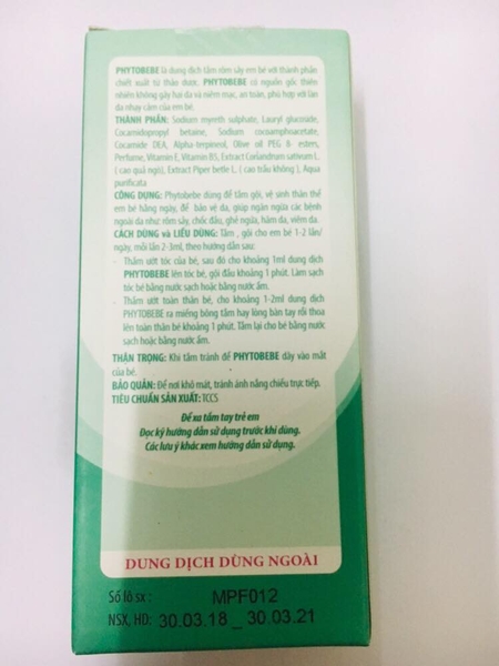 Sữa tắm gội Phytobebe/dùng ngoài da/chăm sóc da-mỹ phẩm ...