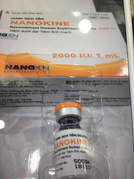 Nanokine 2000 IU/1ml/Máu và hệ tạo máu/thuốc tân dược/nhathuocyentrang.com