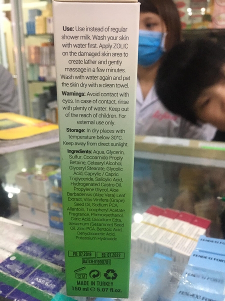 Sữa tắm Dr EA ZOLIC 150ml | nhathuocyentrang