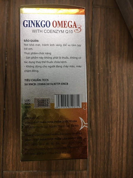 Ginkgo Omega 3 with coenzym Q10 | nhathuocyentrang