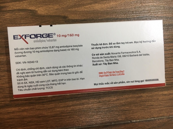 Exforge 10/160/tim mạch/thuốc tân dược/nhathuocyentrang.com