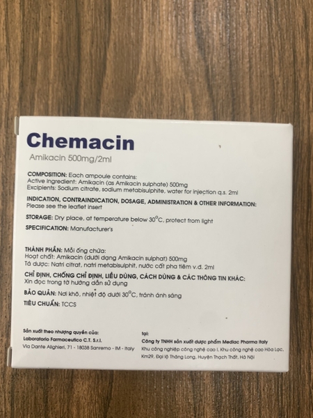 Chemacin 500mg/2ml | nhathuocyentrang