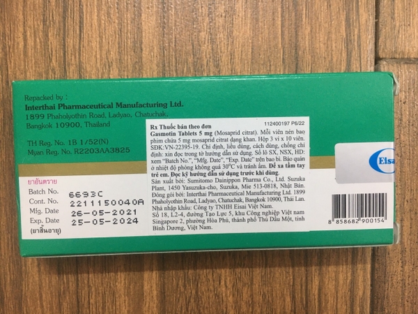 Gasmotin 5mg/ Dạ Dày/ Thuốc tân dược/nhathuocyentrang.com