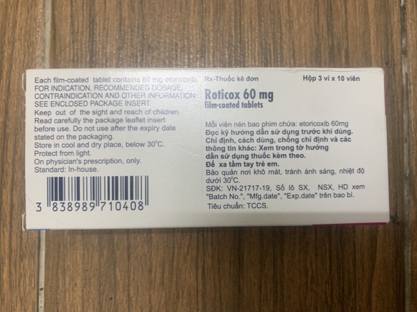 Roticox 60mg | nhathuocyentrang