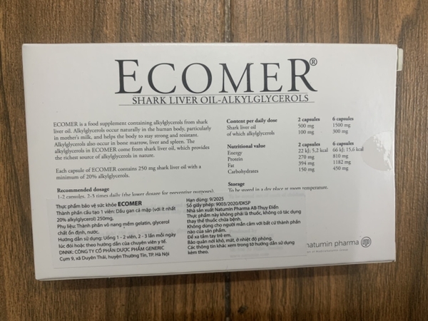 Ecomer 250mg | nhathuocyentrang