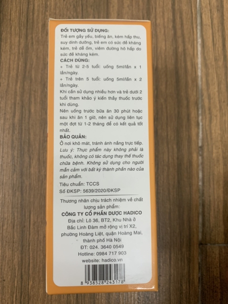 HLC Kids Gold 100ml | nhathuocyentrang